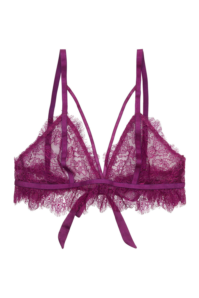 Bryn Purple Lace frill triangle bra – Playful Promises USA
