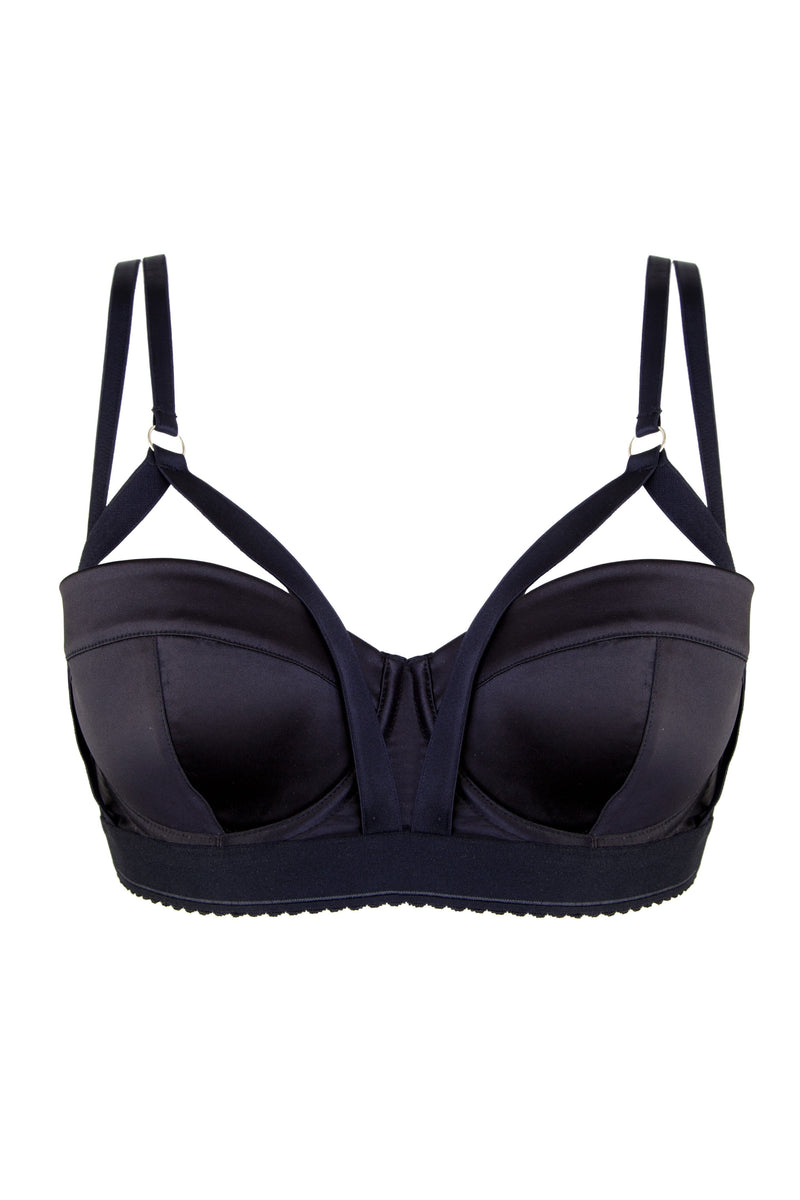 Candace Noir Black Strappy Bra A-D Cups – Playful Promises USA