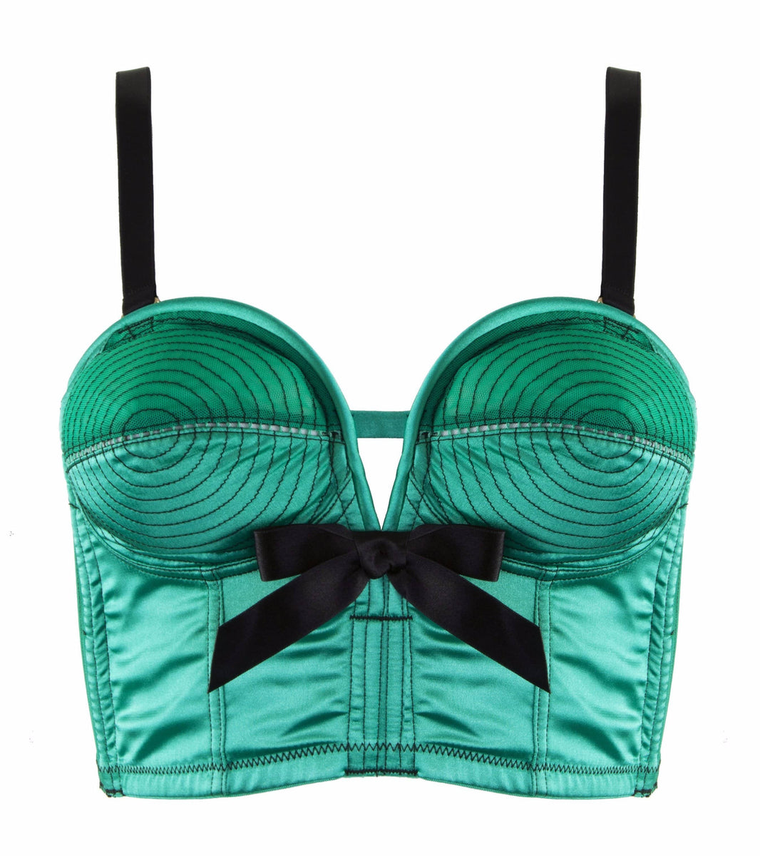 Emerald Longline Spiral Stitch Overwire Bra A - G – Playful Promises USA