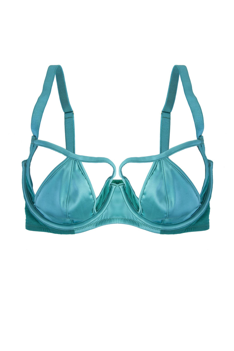 Junko Turquoise Origami Cut-out DD/E-K Bra – Playful Promises USA